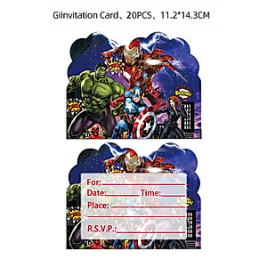 SUTRADHAR Superhero Birthday Invitations,Superhero Party Invitations Birthday Party Supplies Decoration (Invitations1)