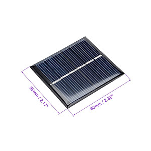 DMiotech 5 Pack 3V 110mA 60mm x 55mm Mini Solar Panel Cell for DIY Electric Power Project