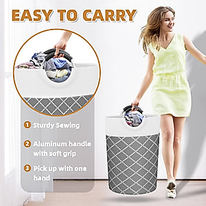 VOSGO Laundry Basket, 2-Pack 82L Waterproof Laundry Hamper, Collapsible Laundry Bag with Comfortable Handle, Large Capacity Storage for College Dorm, Family, Toys, Grey