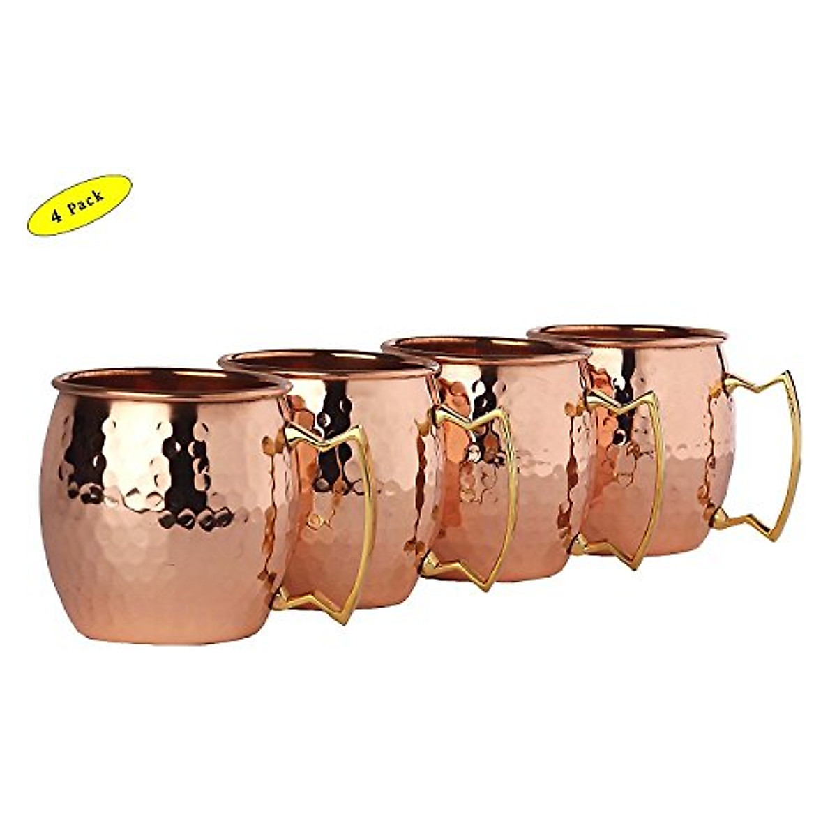 BonBon Luxury Moscow Mule Copper/Nickel Mug Cup 4 Pack New (Copper)