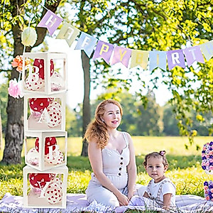 Baby Shower Boxes Party Decorations,Clear Baby Balloon Boxes,White Transparent Balloon Box with 30 Letters(A-Z+Baby) for Gender Reveal Party,Birthday Party,Wedding