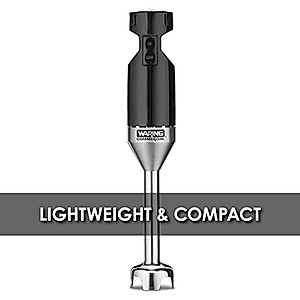 Waring Commercial Big Stix Light Duty Stick Immersion Hand Held Blender, 7" Fixed Shaft, Submersible, 2 Speed, 100 Watt, Professional Restaurant Kitchen Grade, 3 Gallon Capacity, 120V, 5-15P WSB33X, Black/Silver