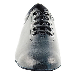 Very Fine Dance Shoes - Ladies Practice, Cuban Low Heel Ballroom Dance Shoes - 2601-0.5-inch Heel and Foldable Brush Bundle - Black Leather - 7.5