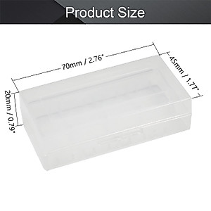 Fielect 2 x 18650 Battery Storage Case Holder Organizer Box Transparent