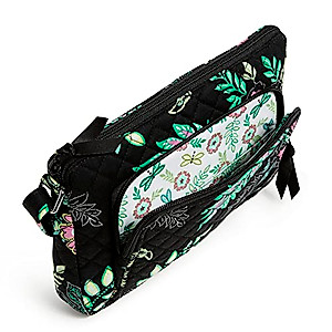 Vera Bradley Women's Cotton Little Hipster Crossbody Purse With RFID Protection, Island Garden - Recycled Cotton, One Size