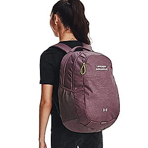 Under Armour Women's Hustle Signature Backpack, Ash Plum (554)/Metallic Silver, One Size Fits All
