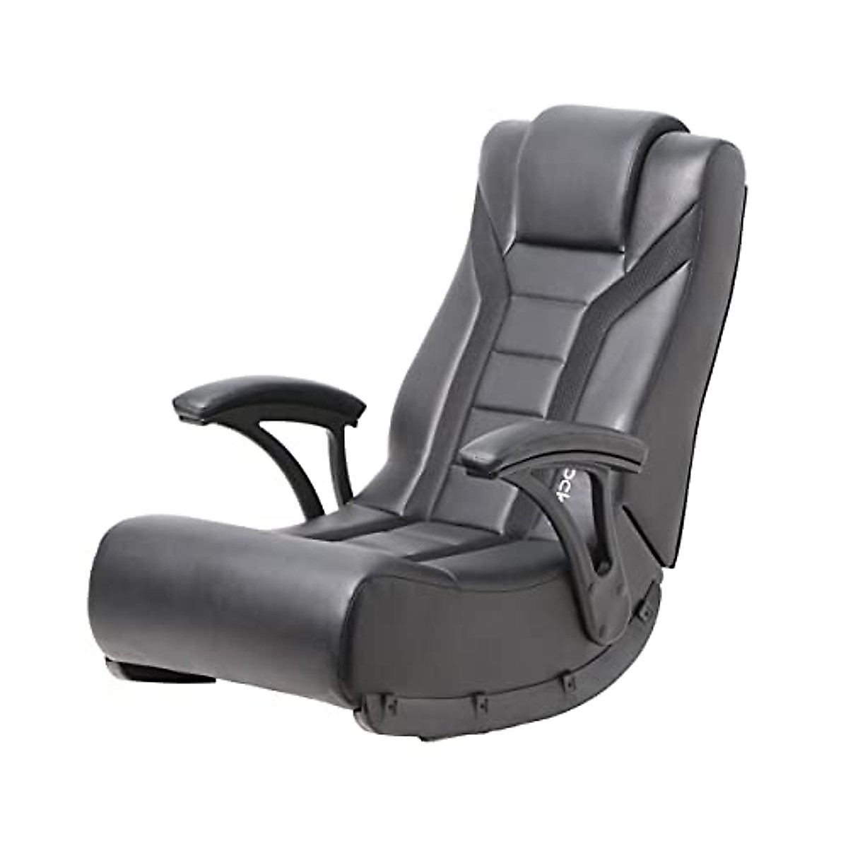 X Rocker Jynx Floor Gaming Chair, Headrest Mounted Speakers, 2.1 Bluetooth Audio System, Wireless, Recliner with Padded Armrest, 5111601, 37.01" x 22.83" x 34.65", Black