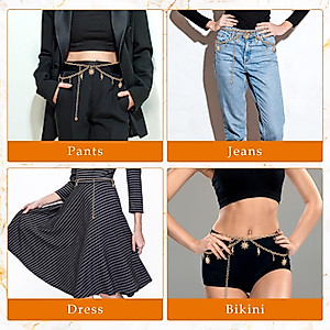 Amaxiu Double Layer Women Metal Chain Belt, Moon Star Waist Chain Women Link Belt Skinny Waistband Chain for Dresses Jeans(Fits waist size 25"-45",Gold,1)