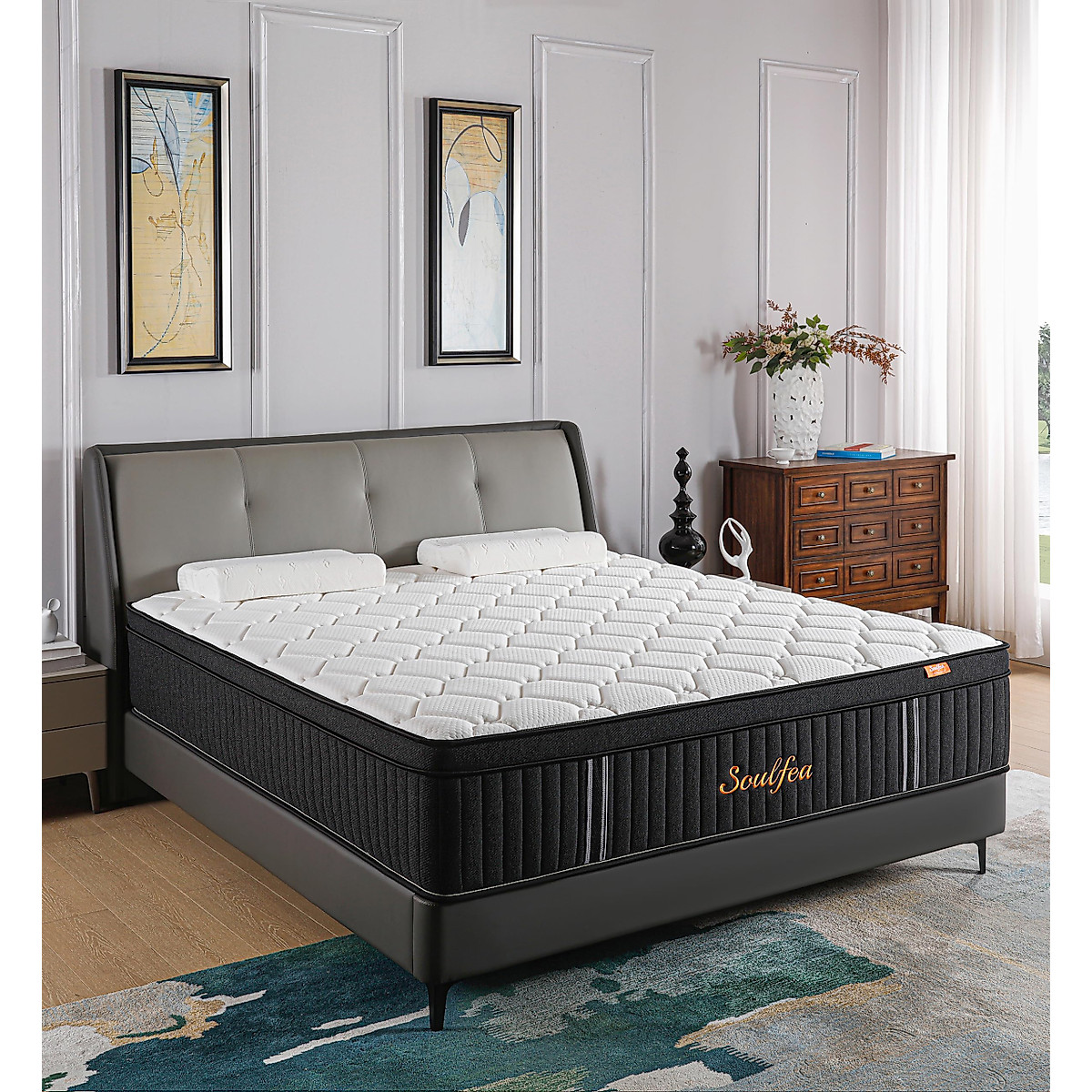 Soulfea Full Size Mattress,12 Inch Hybrid Full Mattress in a Box with Memory Foam & Individual Pocket Spring for Edge Support,Pressure Relief,Medium Firm,CertiPUR-US.