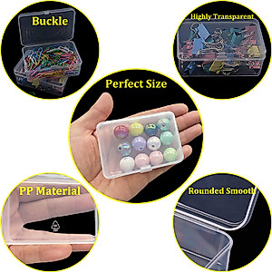 15 Pieces Bead Organizer Boxes, Medium Clear Plastic Storage Container with Labels, Large Craft Case Ideal for Big Beads Jewelry Making Supplies DIY Bracelets Screws Seeds Mini Tools and Small Parts