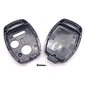 3 Buttons Replacement Key Fob Cover Case fit for Honda 2003-2012 Accord 2006-2013 Civic EX 2009-2015 Pilot 2005-2006 CR-V Ridgeline Odyssey Keyless Entry Key Fob Shell (2+1, Black)