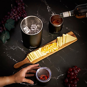 Insulated Wine Chiller Bucket & Wine Tumblers Silk Gift Box Set. Portable Wine Bottle Chiller For Picnic, Entertaining. Love Is Blind Wine Gift For Couples. Champagne Ice Bucket Outdoor Wine Glasses