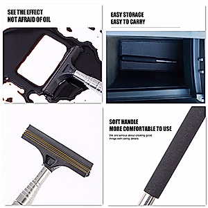 GreceYou Retractable Car Rearview Mirror Wiper Portable Auto Mirror Squeegee Cleaner Long Handle Car Cleaning Tool Mirror Glass Mist Cleaner, Length Up to 98cm/38.6inch (Black)