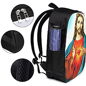 CXXYJYJ Sacred Heart Of Jesus Travel Laptop Backpacks Business Durable Laptops Backpack With Usb Charging Port College School Computer Bag For Men Women Fits Notebook