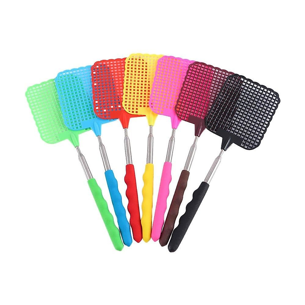 Extendable Fly Swatter Telescopic Plastic Flies Killer Manual Fly Swatter Heavy Duty Plastic Fly Swatter for Indoor Outdoor(Yellow)