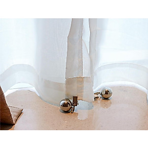 Iyulania 4 Pack Heavy Duty Tablecloth Weights, Rust Proof Stainless Steel Balls with Clips, Weights for Curtain, Outdoor Picnic Table, Flags, 10oz