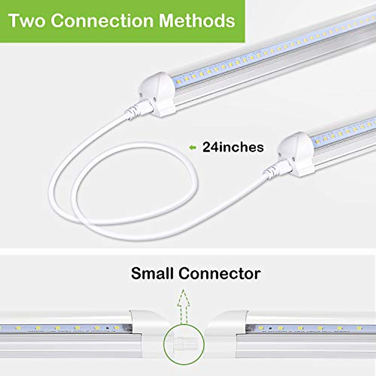 hykolity 4FT LED Shop Light, V Shape Integrated T8 LED Tube Light, 5200LM, 40W, 6500K Super Bright White,high Output Linkable Shop Lights W/Built-in ON/Off Switch for Warehouse, ETL, 10 Pack
