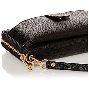 Amazon Essentials Wristlet Wallet with Cell Phone Holder Crossbody Bags Purse for Women Black