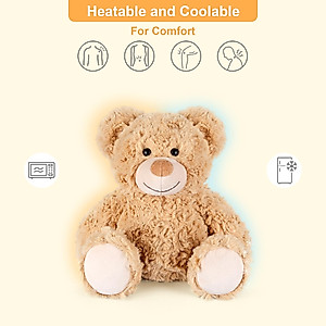 SuzziPals Teddy Bear Stuffed Animals, Microwavable Stuffed Animal Heating Pads for Heat Therapy, Stress Relief Toy for Anxiety, Cuddle, Companion, Bear Plush Gifts for Girls Boys Adults
