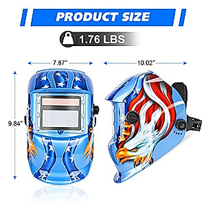 NDUUN Welding Helmet Auto Darkening True Color Hood with Adjustable Shade Range 4/9-13 for TIG MIG ARC Welder Mask