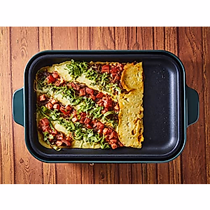 Bruno Compact Hot Plate Electric Griddle Multifunctional Electric Skillet 120V Bruno Indoor Grill Bruno Takoyaki Hotpot and Steamer Multi-color North American Authorization Dealership (cactus green)