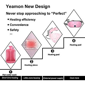 Portable Cordless Heating Pad, Electric Waist Belt Device, Fast Heating Pad with 3 Heat Levels and 3 Massage Modes, Back or Belly Heating Pad for Women and Girl