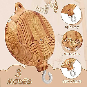 Floor Standing Mobile Arm for Crib with Music Box, Crib Mobile Motor - Volume Control, 9 Lullabies, 57.8 Inch Baby Crib Mobile Arm - 100% Beech Wood, Anti-Dumping - Baby Mobile Stand for DIY Mobile