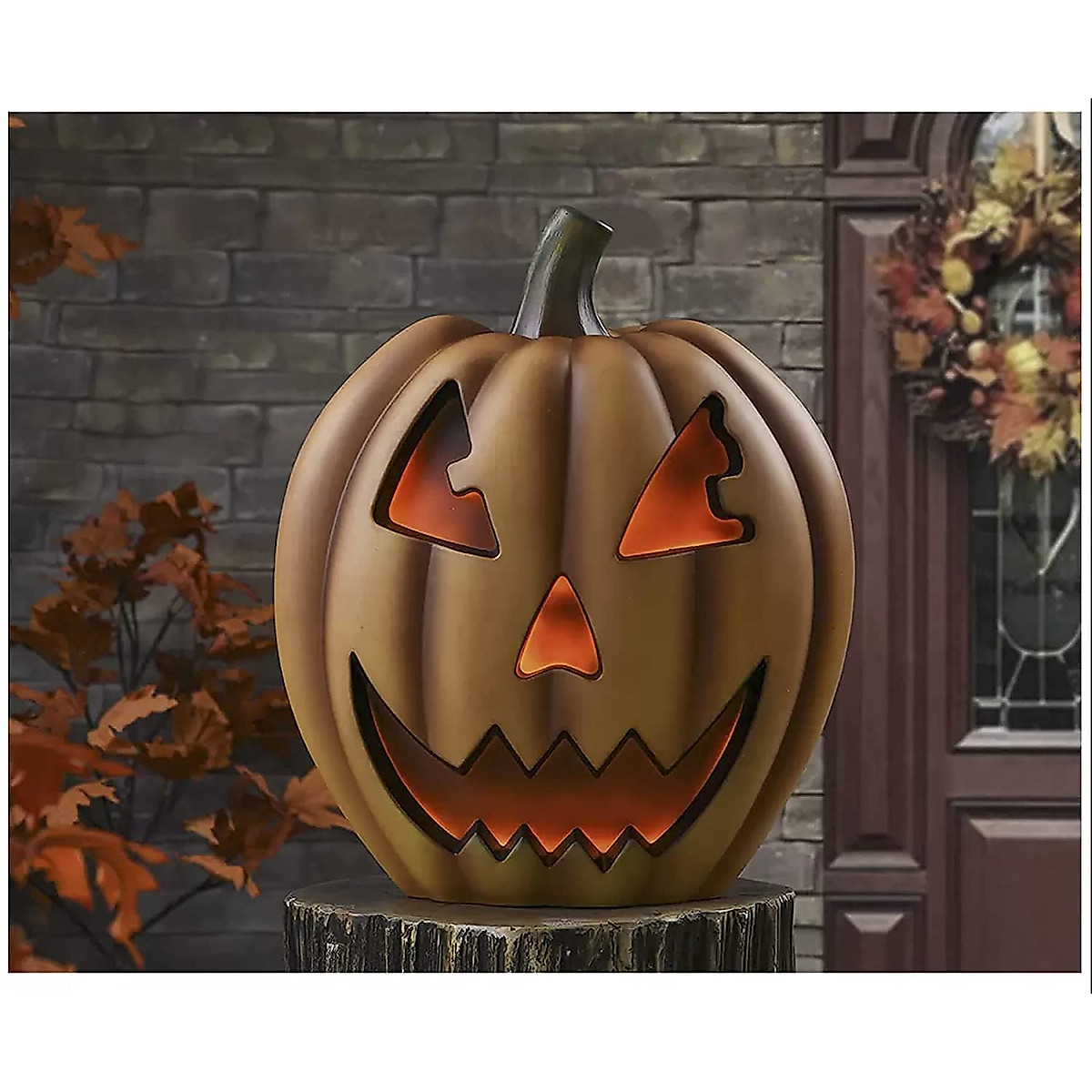 Halloween Pumpkin with Flickering Flame Effect and Sound (Orange)