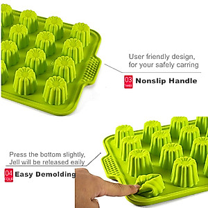 KeepingcooX® 20 Cavity Jelly Tray Gourmet Cannele Bordelais Mould, Mini Muffin Tin, Silicone Baking Pan for 20 canelés, Cold and Heat-Resistant, Non-Stick Cupcake Form, Random Color