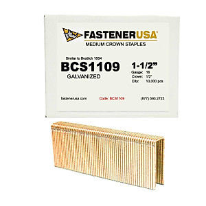 1-1/2" Leg x Medium Crown 16GA GALV 16S4 Staples 10,000ct | BCS1109