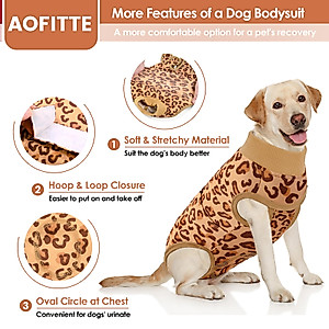 AOFITEE Dog Recovery Suit, Dog Surgical Recovery Suit for Female Dogs Male Dogs, Cozy Dog Onesie for Surgery, Cone E-Collar Alternative, Anti Licking Dog Surgical Shirt with Pee Hole, Strawberry S