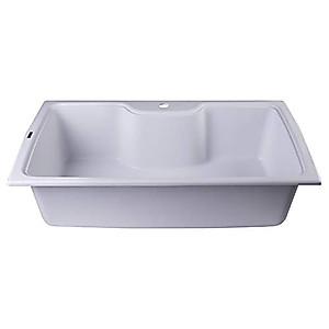 ALFI brand AB3520DI-W Drop-In Single Bowl Granite Composite Kitchen Sink, 35", White