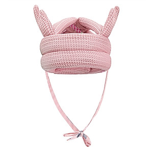 RONGXG Baby Adjustable Helmet Toddler Head Protector Hat Safety Helmet Infant Walker Bumper Hat Kids Headguard Baby Head Cap Kids Head Cushion Bonnet for Baby Age 6 Months to 5 Years, Pink, One Size