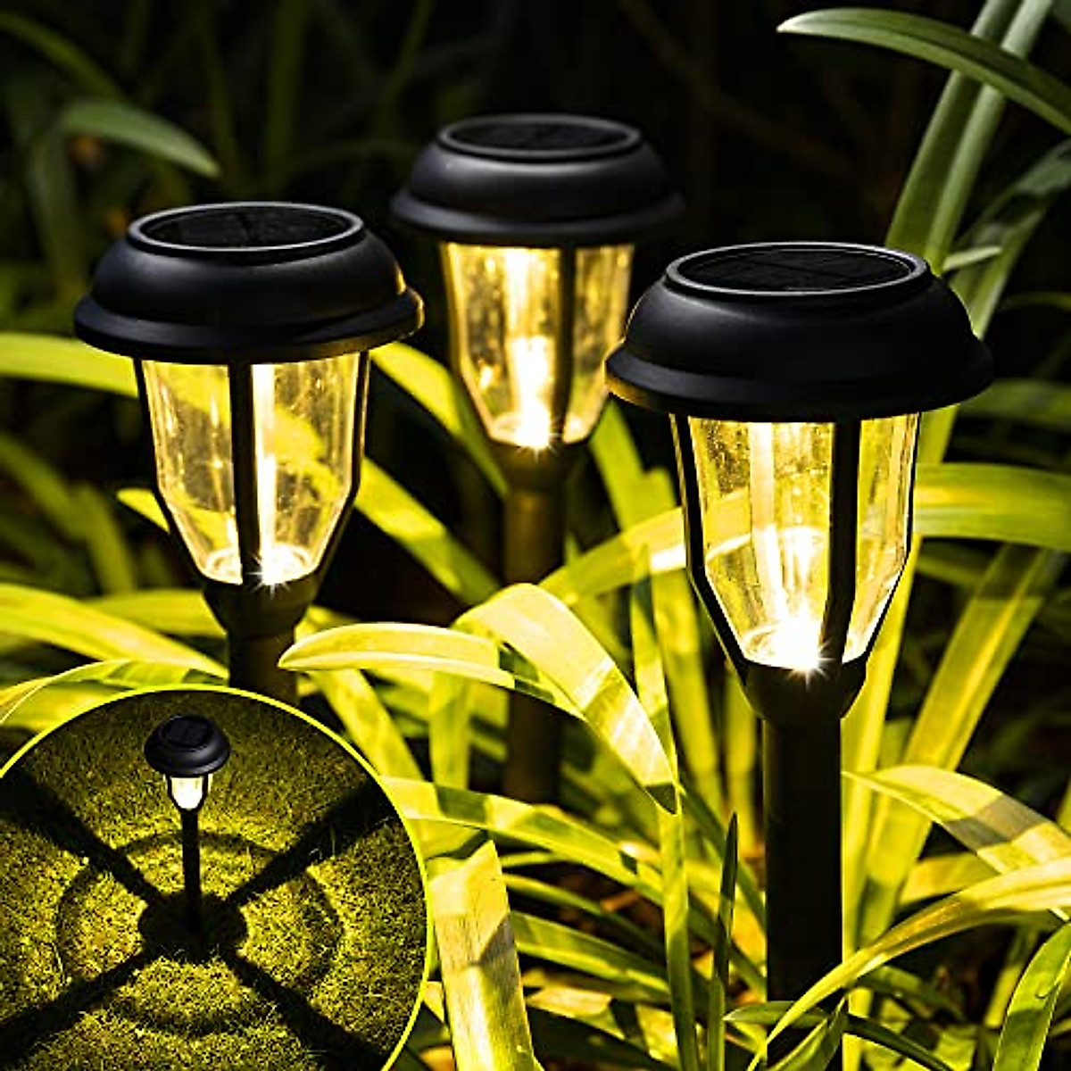 SOLPEX 8 Pack Solar Pathway Lights, Solar Path Lights Waterproof, Solar Garden Lights Outdoor for Garden, Yard, Pathway, Landscape, Walkway and Driveway (Warm White)