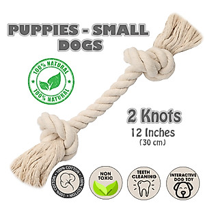 Barida Pet Supplies 100% Natural Cotton Rope Dog Toys, Premium White Cotton Dog Chew Toys, Puppy Chew Toys for Teething, Puppy Toys Small Dogs, Medium Dog Toys -Tough Dog Rope Toys