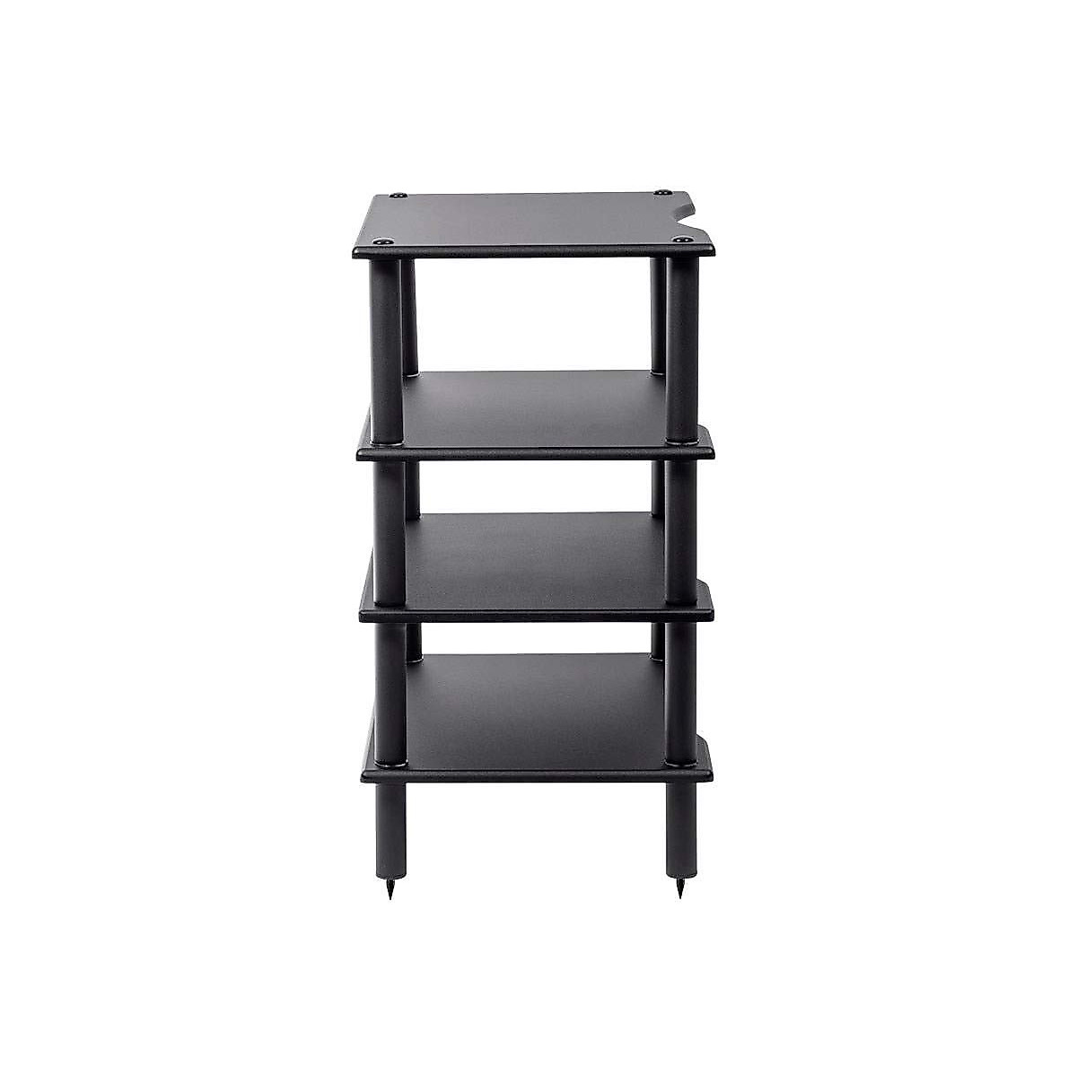 Monolith 4 Tier Shelf Audio Stand - Open Air Storage, Modular Design, Sturdy, Compatible with Bose, Polk, Sony, Yamaha, Pioneer and Others, Black