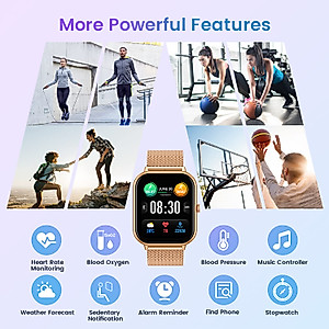 Smart Watch for Women Fitness Tracker: 1.83 Inch Bluetooth Call Smartwatch with Blood Oxygen Blood Pressure Monitor Compatible with Android Ios 100+ Sport Mode Heart Rate Steps Counter Waterproof Ip67