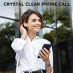 True Wireless Earbuds with Microphones, Pianogic A2 in-Ear Bluetooth Headphones, IPX6 Waterproof, Long Playtime, TWS Stereo Earphones Noise Cancelling Headset for Sport Home Office Pink