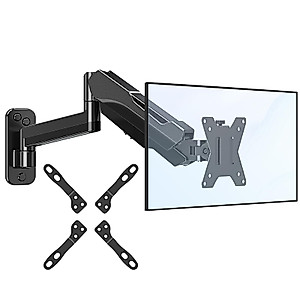 MOUNTUP Monitor Wall Mount for 17-35 Inch Computer Screen, Gas Spring Single Monitor Arm with VESA Extension Kit for VESA 75x75, 100x100, 100x200, 200x100, 200x200, Support 4.4-26.5lbs Display, Black