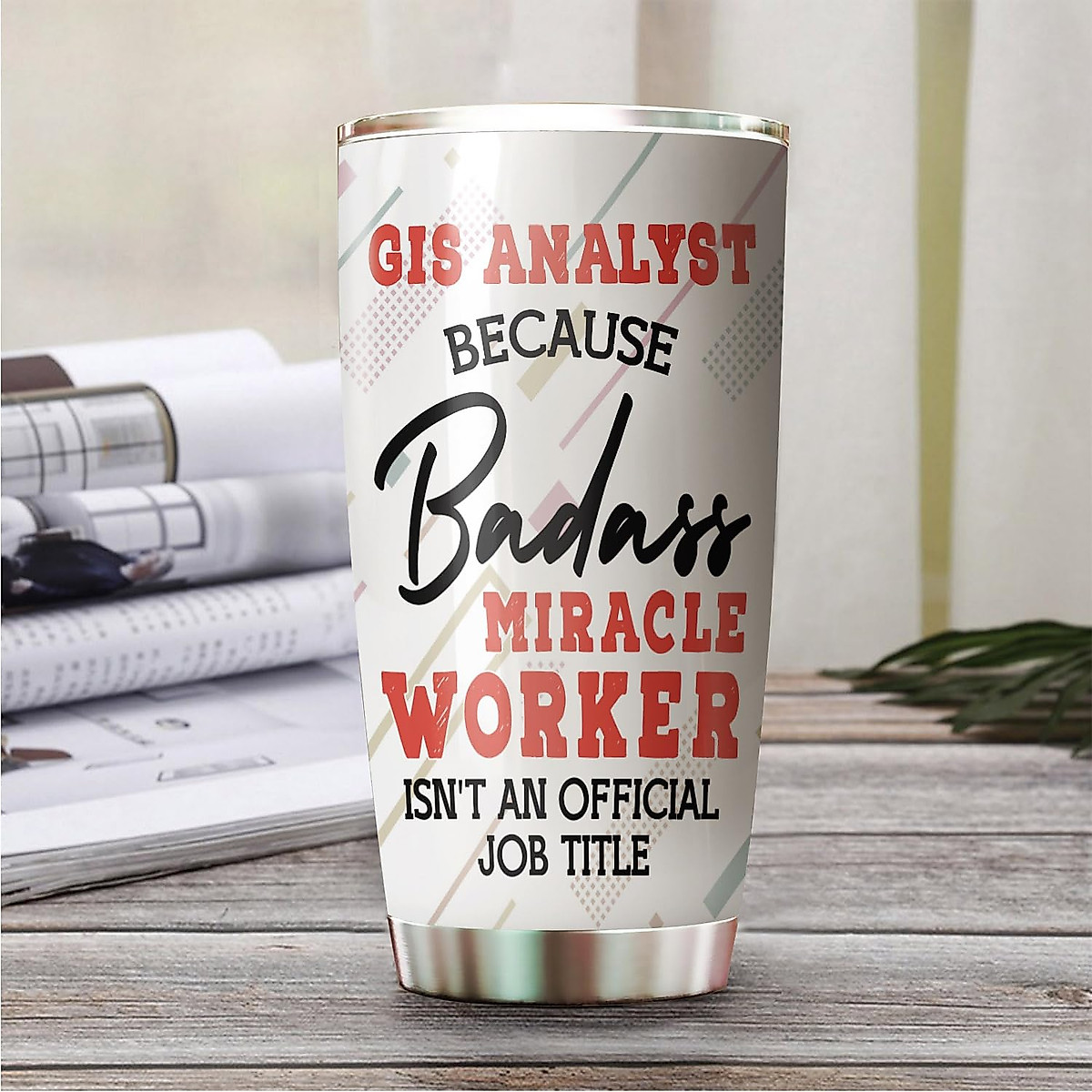 MEDROC Miracle Worker Nutrition Facts GIS Analyst Tumbler Stainless Steel 20oz, Funny Gifts Bulks For Office Women Men Work Friend Coworker, Driking Coffee Cup For Birthday Christmas