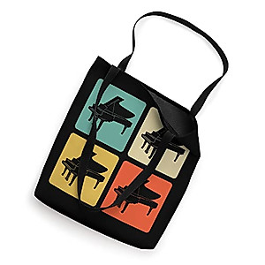 Pianist Retro Grand Piano Silhouette for Grand Piano Player Tote Bag