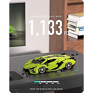 Nifeliz Mini SAI Sports Car MOC Building Blocks and Construction Toy, Adult Collectible Model Cars Set to Build, 1:14 Scale Sports Car Model (1133 Pcs)