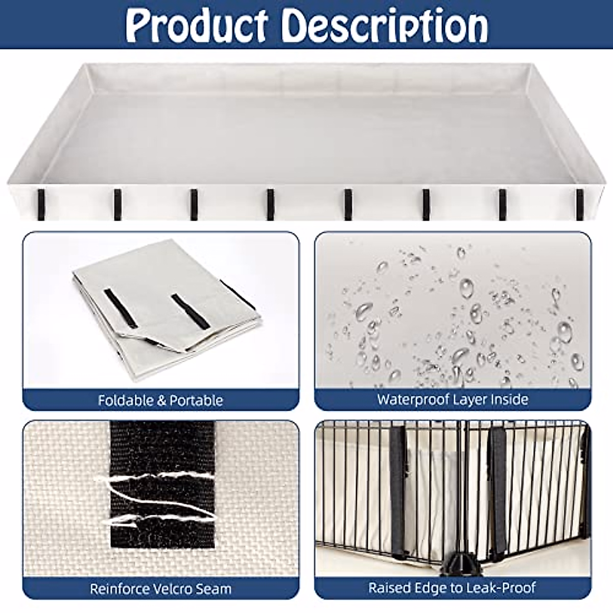 FHTONGE 55.9x28 Guinea Pig Cage Bottom Tarp for C&C Cage Panel, Waterproof Guinea Pig Cage Liner Base Washable Small Animal Cage Bedding for Hamster Chinchilla Hedgehog Ferret Rabbit Habitat(No Cage)