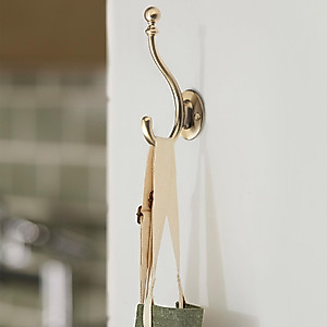 TUNNY Towel Hooks Bathroom - 5 Pack Champagne Bronze Coat Hook Robe Hooks Decorative Wall Hooks for Bathroom Bedroom Kitchen Towel Robe Clothes Cabinet Closet Bathroom Hardware