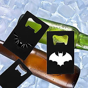 40 Pieces Credit Card Bottle Opener Poker Groomsmen Wallet Beer Bottle Opener Black Metal Credit Card Size Square Opener for Wallet and Pocket, Party Wedding Favor
