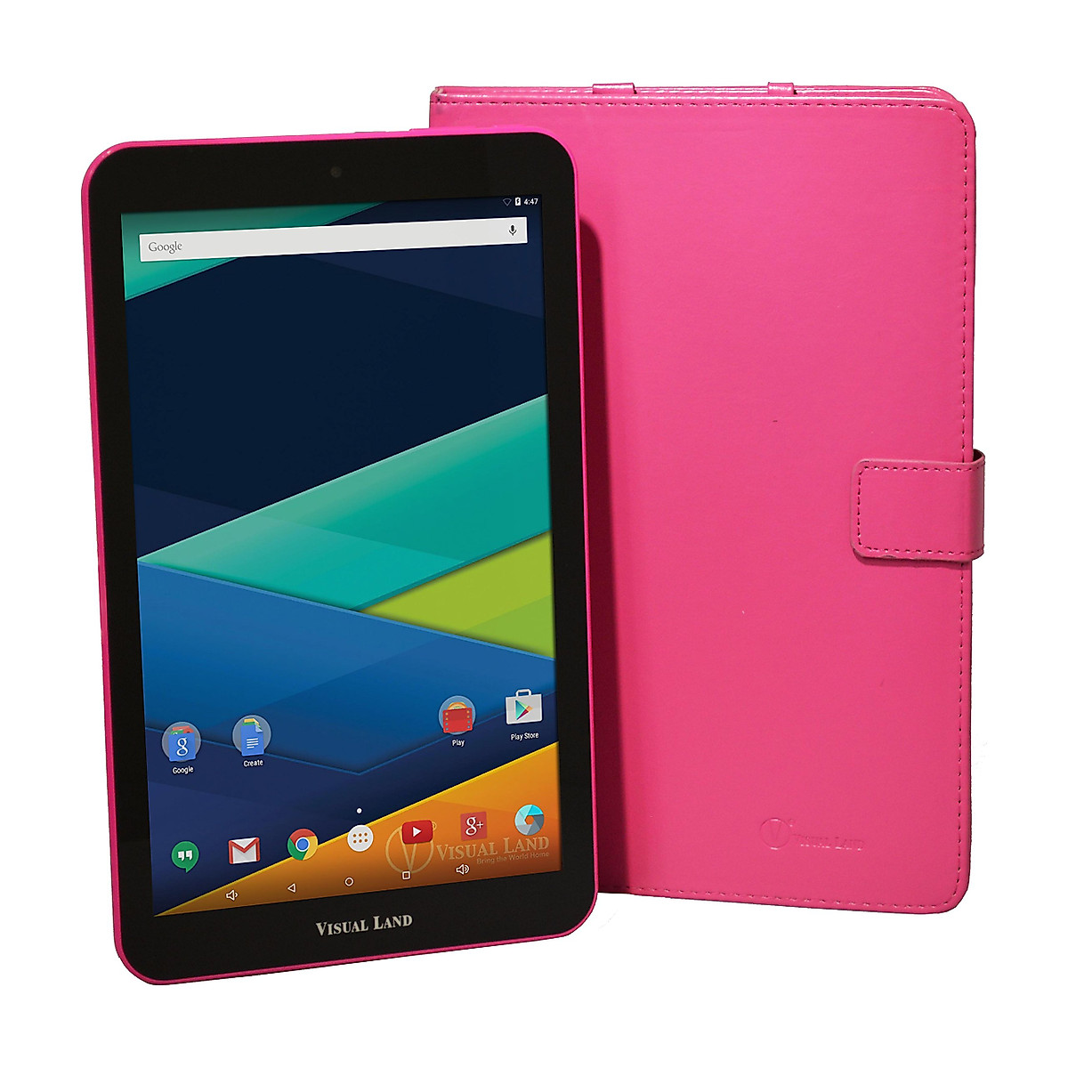 Visual Land Prestige Elite 10QS - 10.1" QuadCore Lollipop 5.0 Android Tablet with Keyboard Case, 16GB, IPS 1280x800 HD Screen, WiFi, Bluetooth ( Magenta )