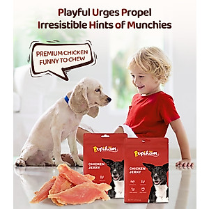 PUPIHOM Chicken Jerky Dog Treats for Dogs 16 OZ 1LBS, Rawhide-Free, Made with Real Breast, Long-Lasting Treats, Dog Training Reward Snacks Dog Chewy Treats