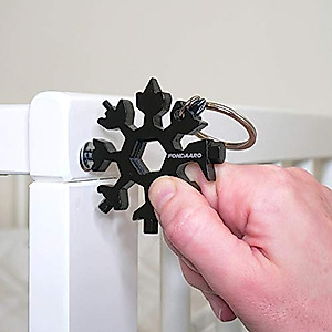 Fondaaro 18-in-1 Snowflake Stainless Multi tool - Pocket Keychain - Mini Screwdriver - Box Cutter - Bottle Opener - Cool Dads Gifts and Gadgets for Men