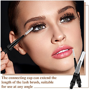 100 Pcs Micro Eyebrow Brush with Cap Brow Lamination Brush Eyelash Brow Brush Lash Filler Eyebrow Lash Lift Tools for Eyebrows and Eyelashes Extensions (Black)