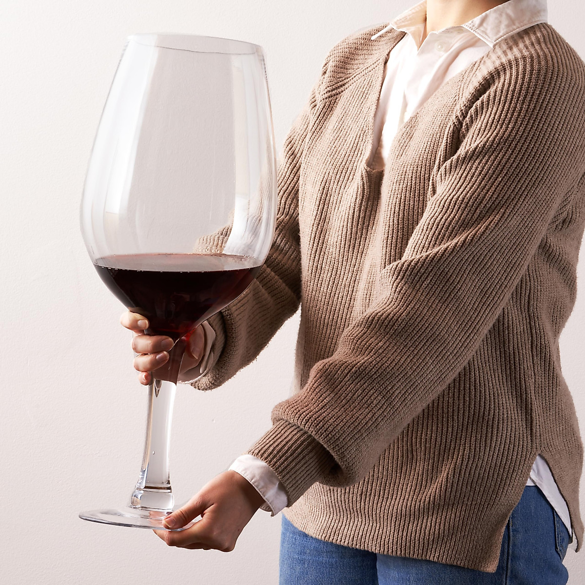 True Big Bordeaux Glass Bottle Giant Display Holder, Home Decor Accessory Gift, 1.5 gallon